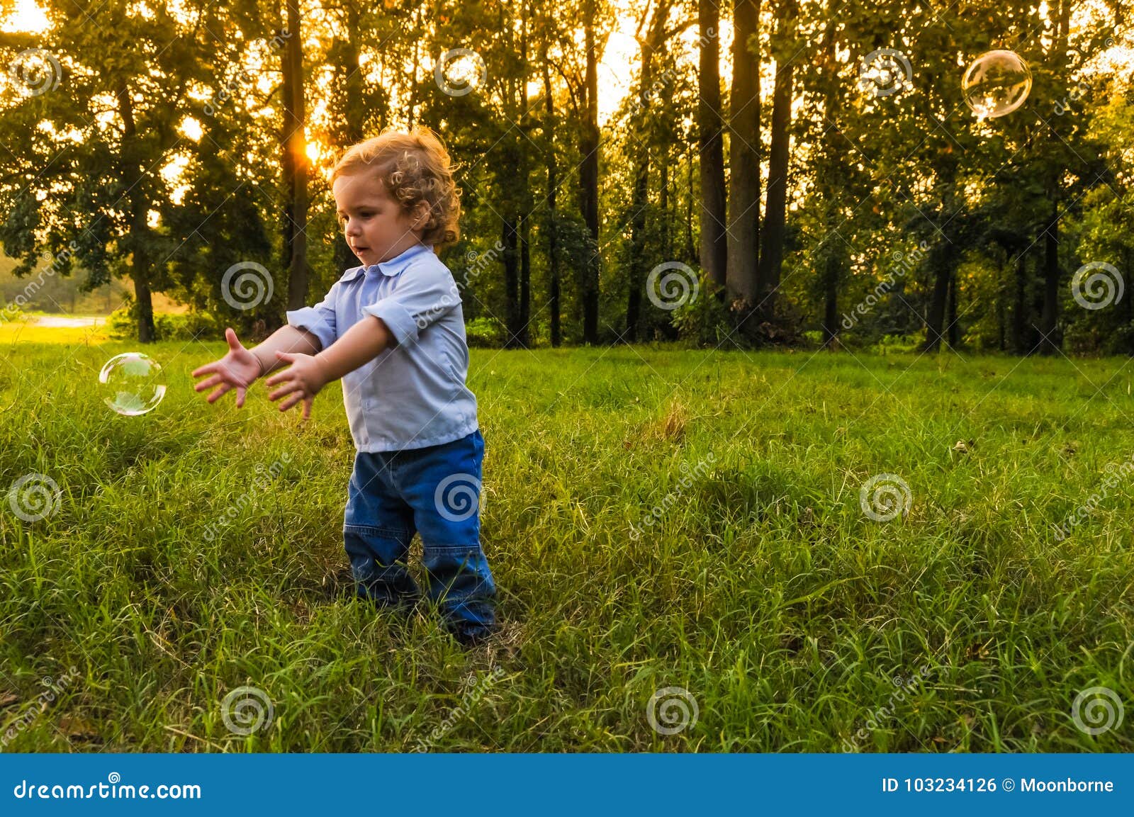 Chasing Bubbles stock photo. Image of game, adorable - 103234126