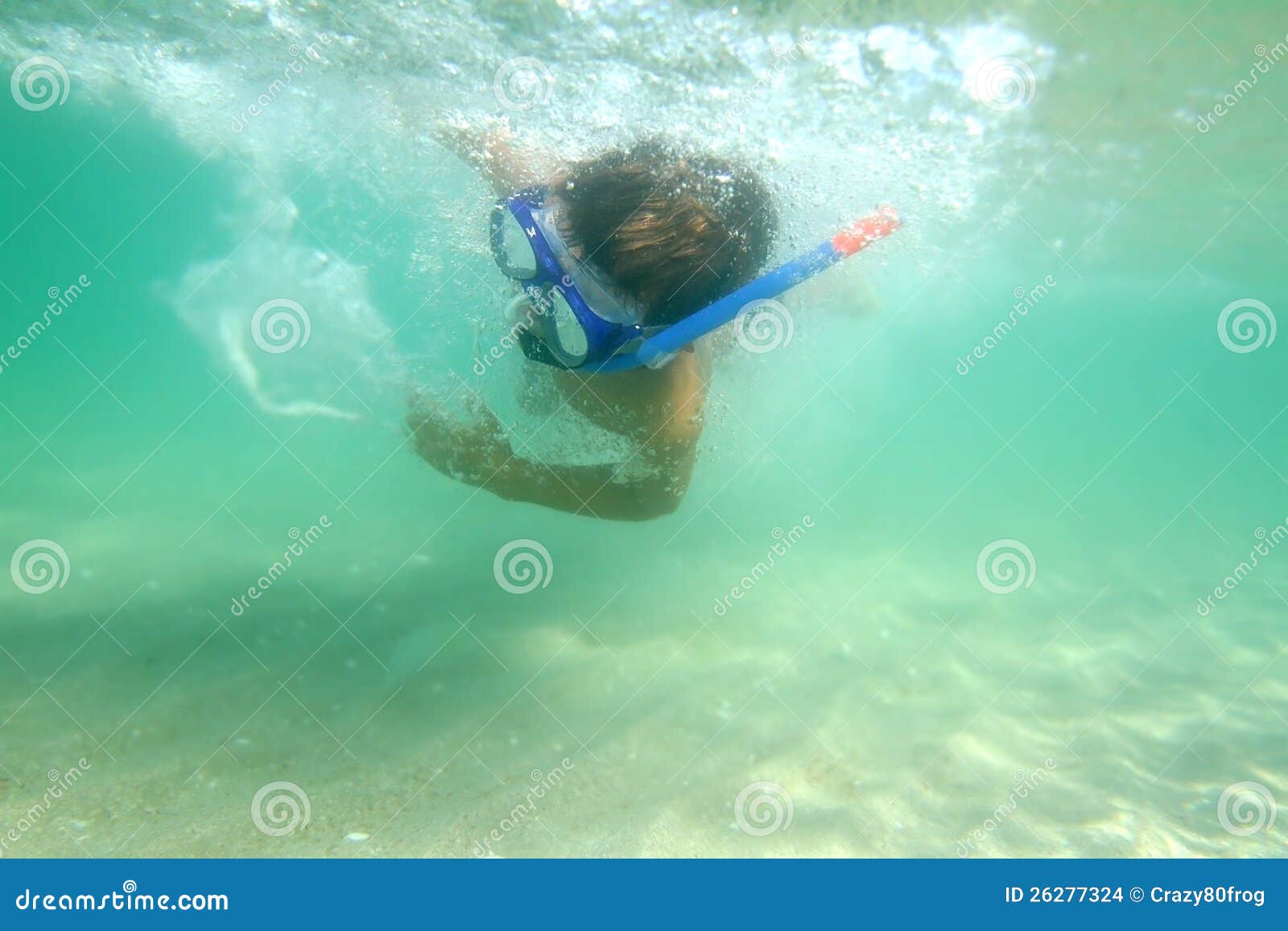 Young Boy Underwater in Sea Stock Photo - Image of beautiful, beauty ...