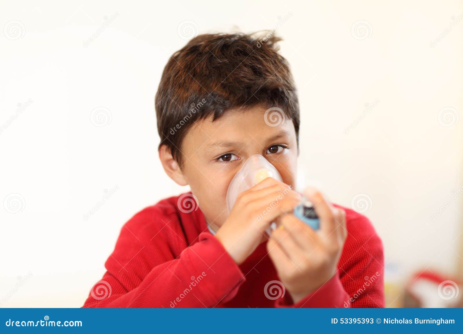 Young boy using inhaler stock image. Image of white, depth - 53395393