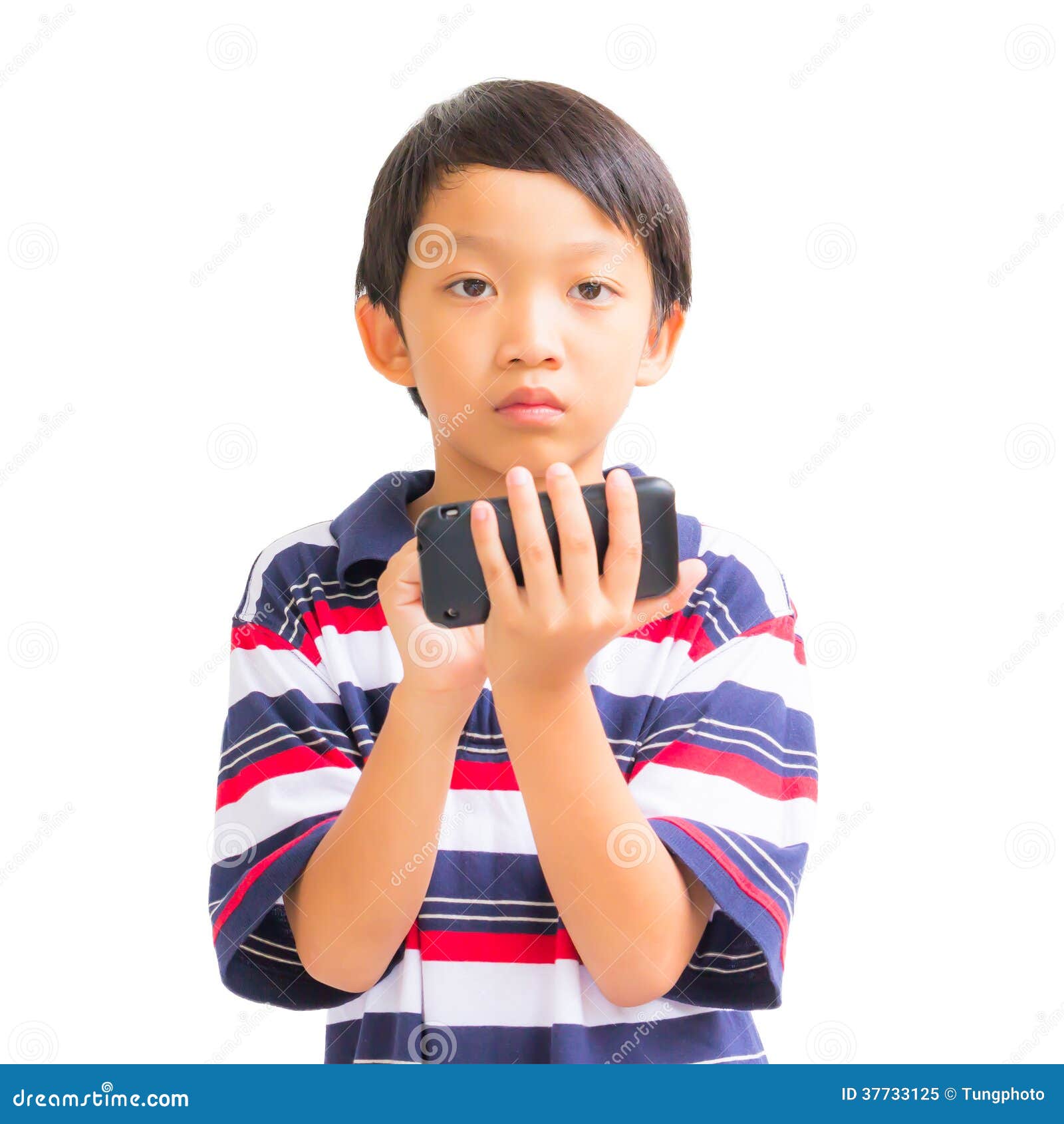 Young Boy Using Mobile Phone Stock Image - Image of black, beauty: 37733125