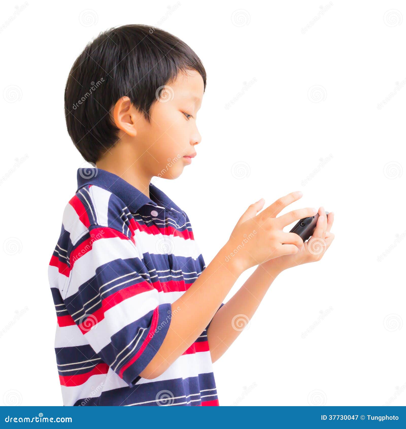 Young Boy Using Mobile Phone Stock Image - Image of attractive, healthy ...