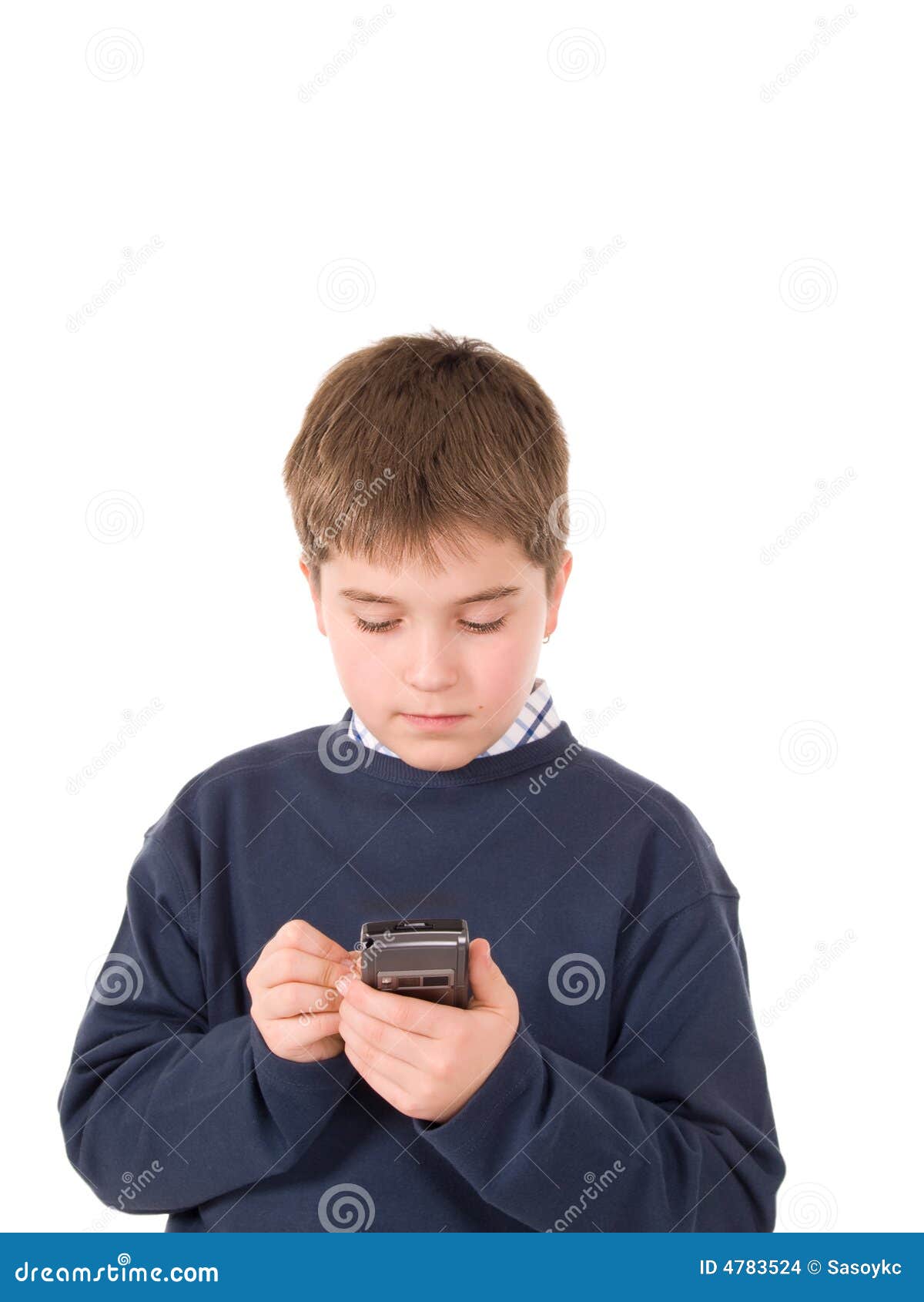 Young boy using a pda stock photo. Image of student, palm - 4783524