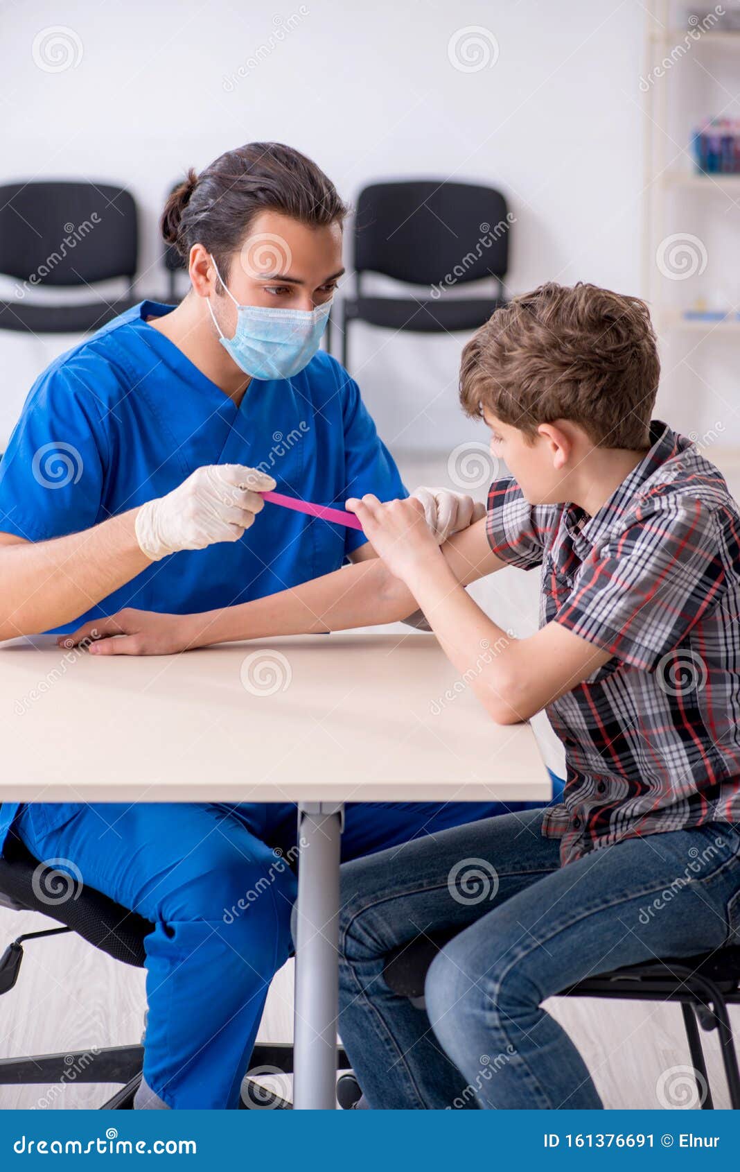 Young Boy Visiting Doctor in Hospital Stock Image - Image of examining ...