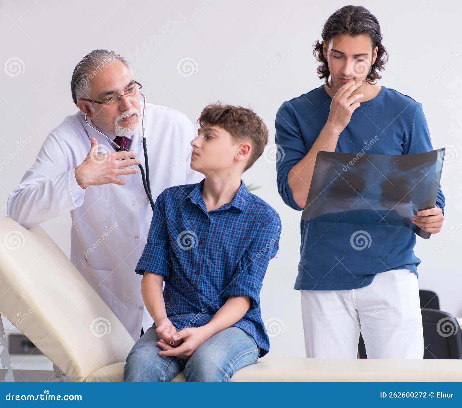 Young Boy Visiting Doctor in Hospital Stock Photo - Image of health ...