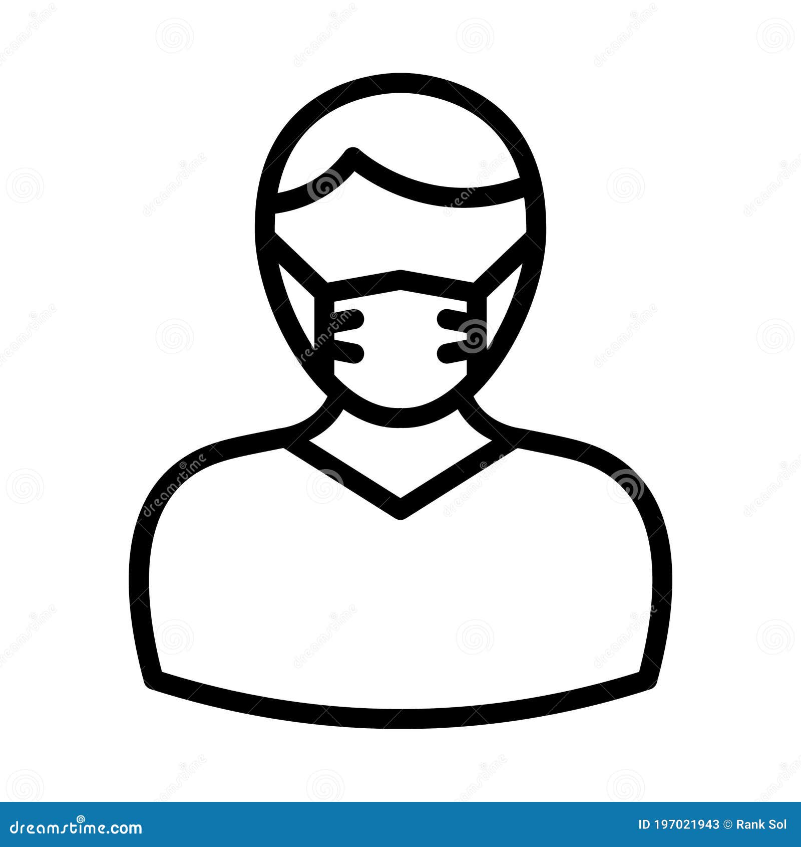 Young Boy Wearing Mask Vector Icon Which Can Easily Modify or Edit ...