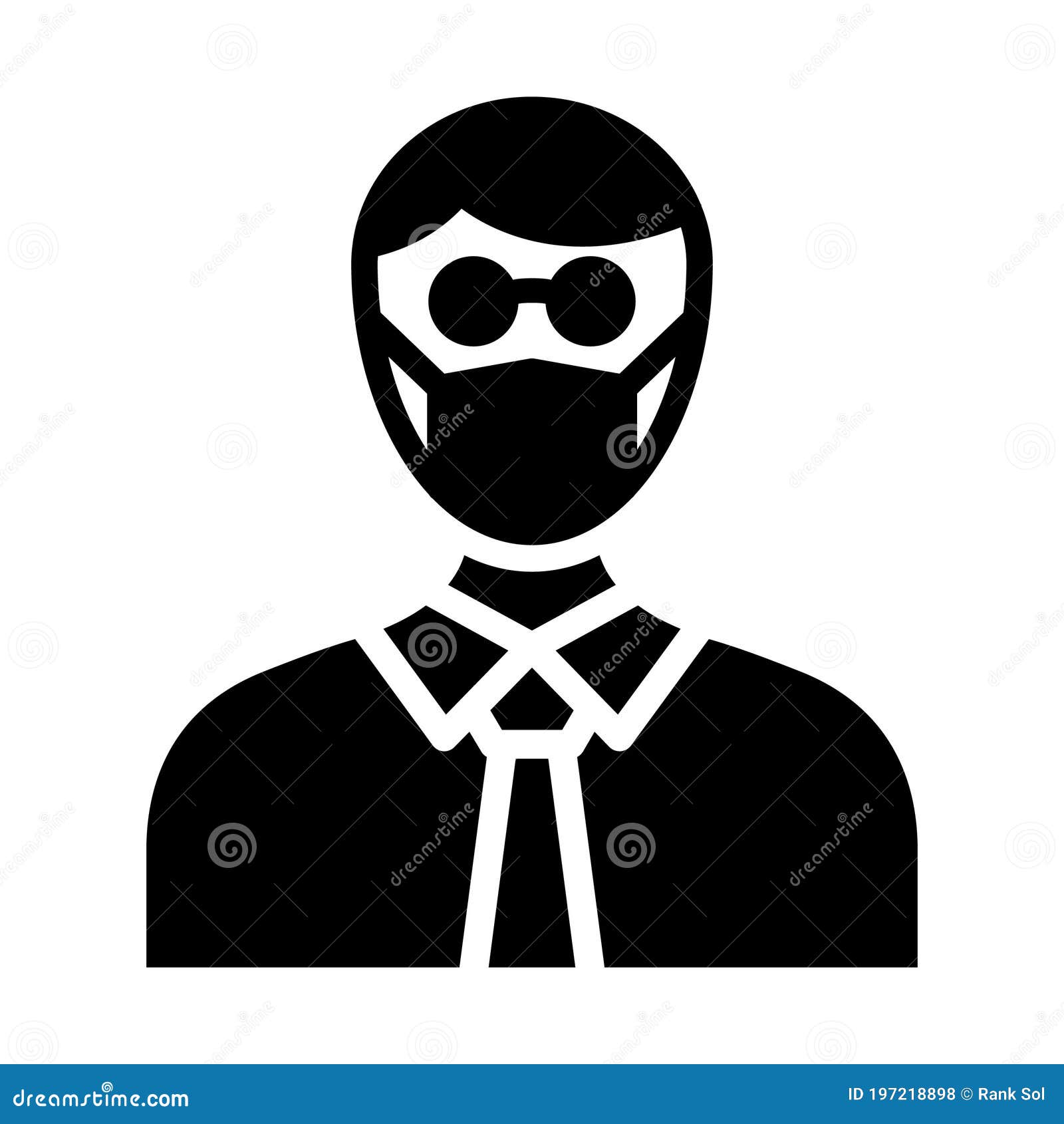 Young Boy Wearing Mask Vector Icon Which Can Easily Modify or Edit ...