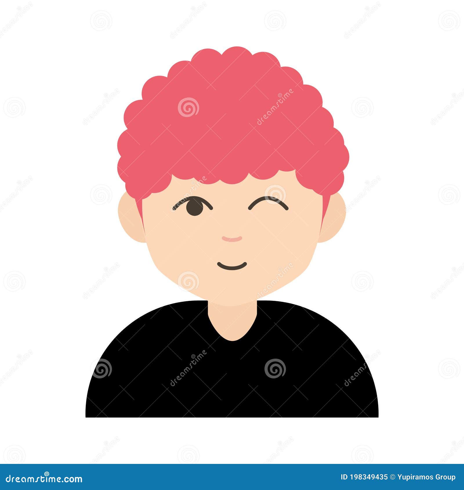Young Boy Wink Expression Cartoon Character Flat Icon Stock Vector ...