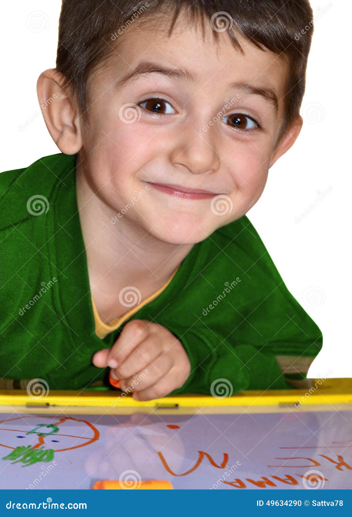 Young boy write stock photo. Image of cute, childhood - 49634290