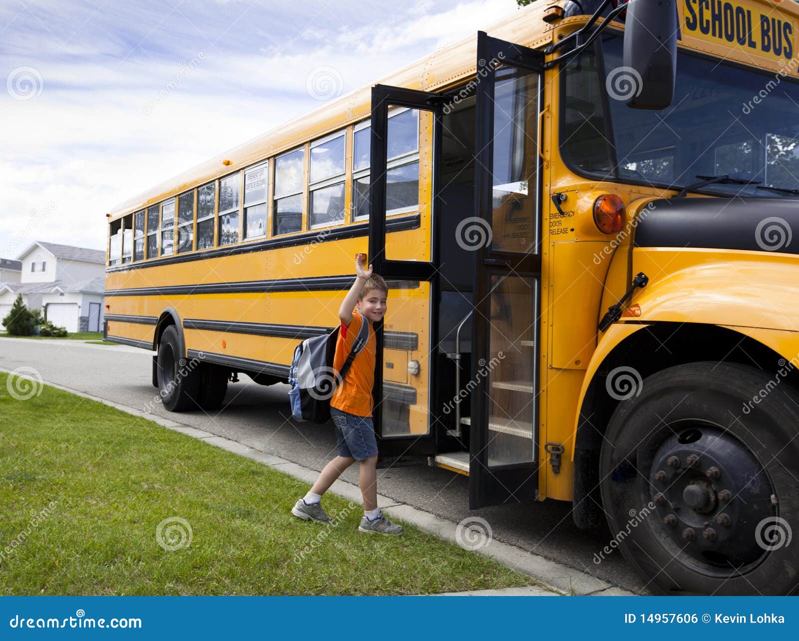 Young Boy And Yellow School Bus Stock Photography | CartoonDealer.com ...