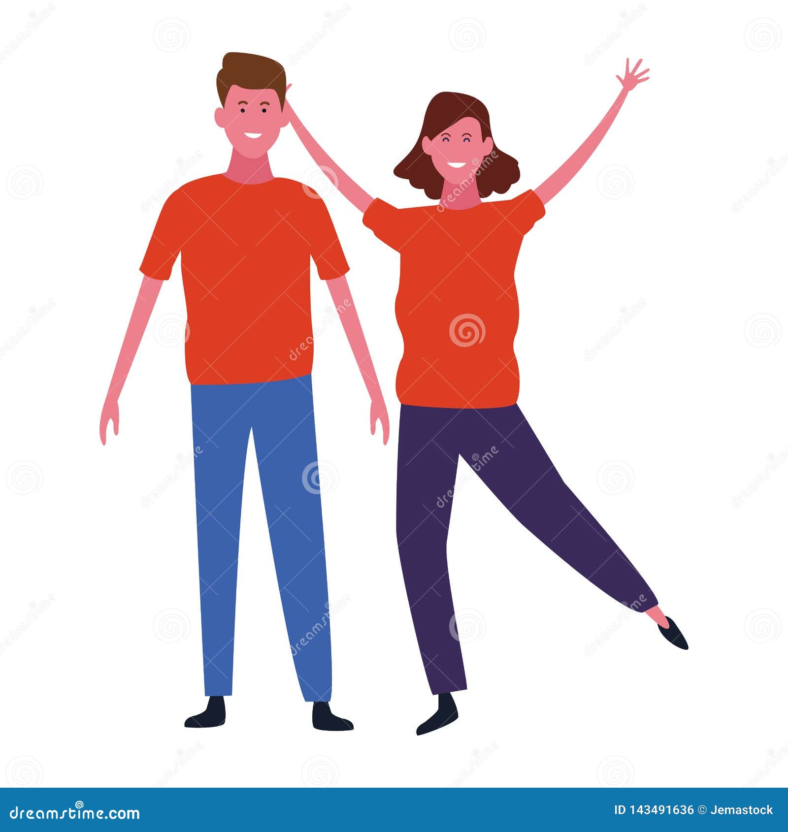 Young Boyfriend and Girlfriend Stock Vector - Illustration of friend ...