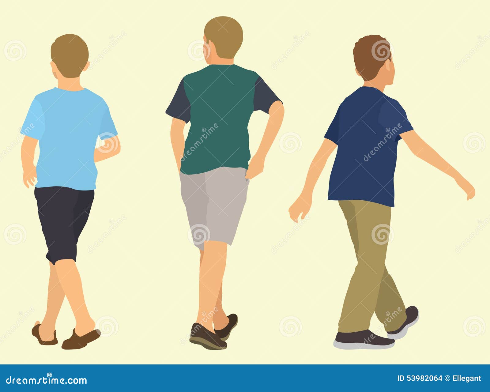 Young Boys, das weg geht vektor abbildung. Illustration von gehen ...