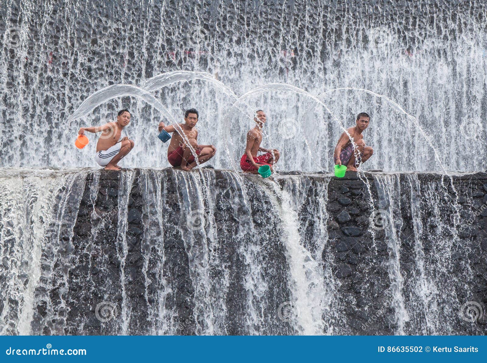 Young Boys Having Fun in a Waterfall. Editorial Photography - Image of ...