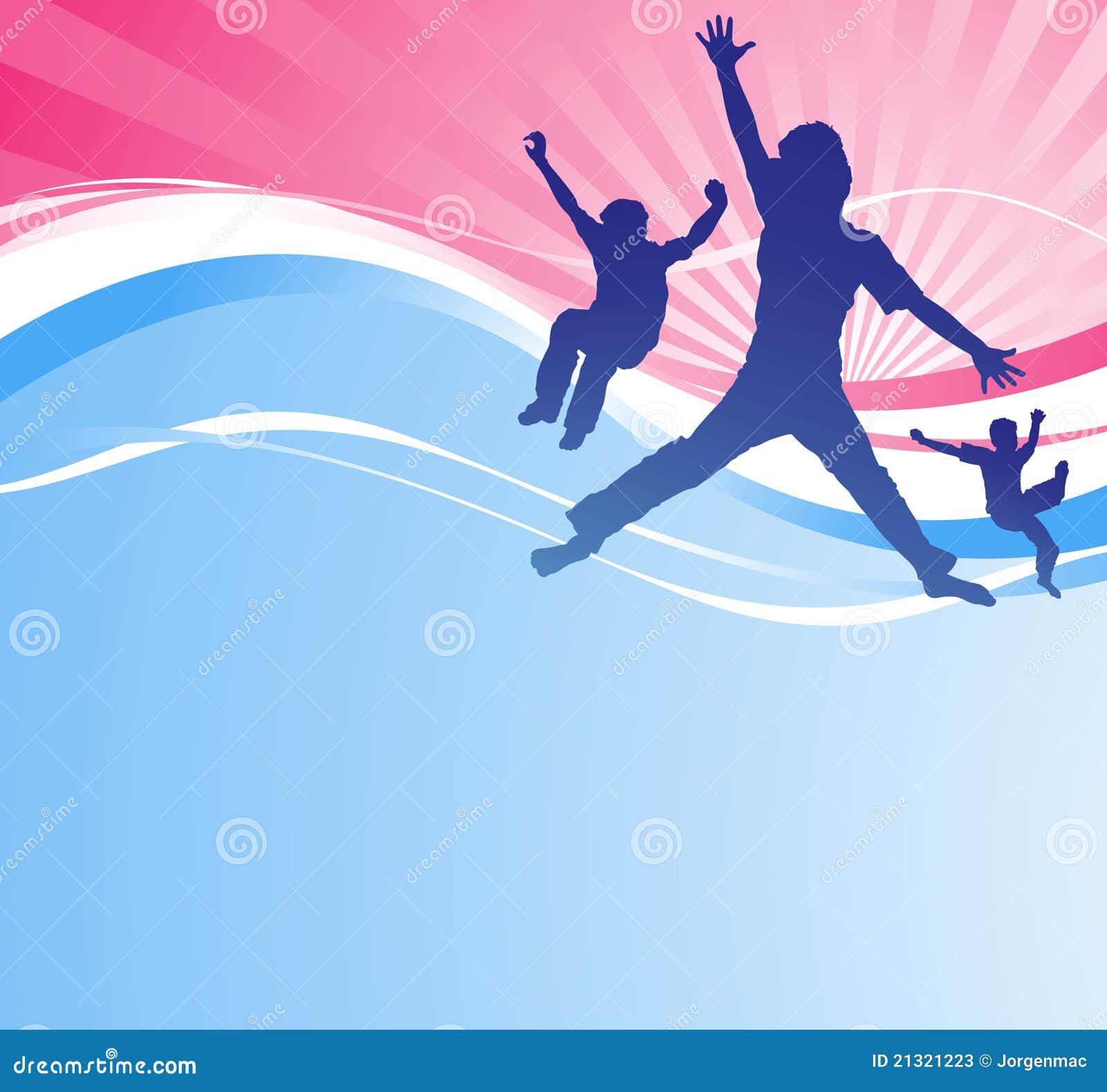 Young Boys Jumping Against an Abstract Background. Stock Vector ...