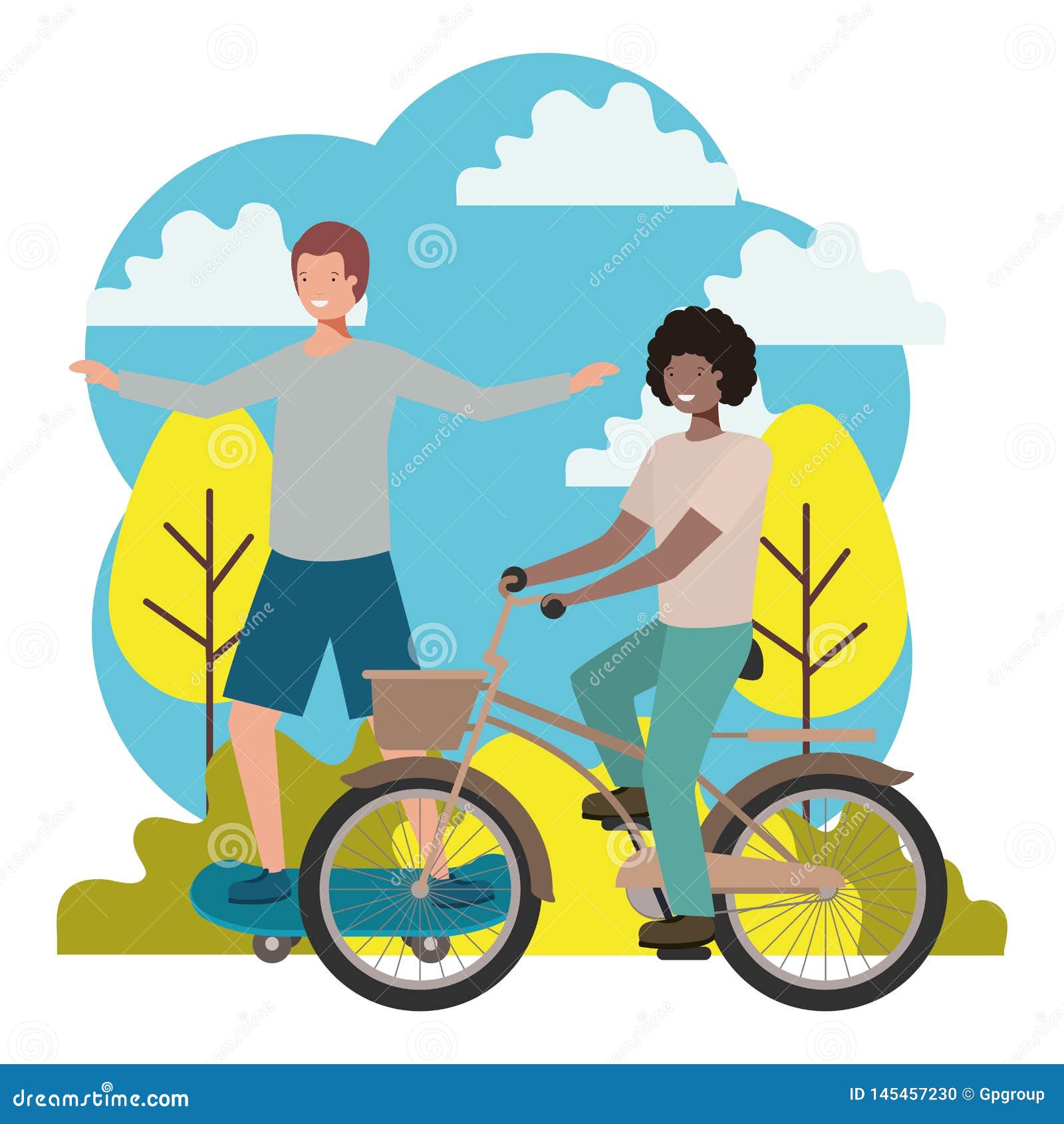 Young Boys Practicing Sports Characters Stock Vector - Illustration of ...