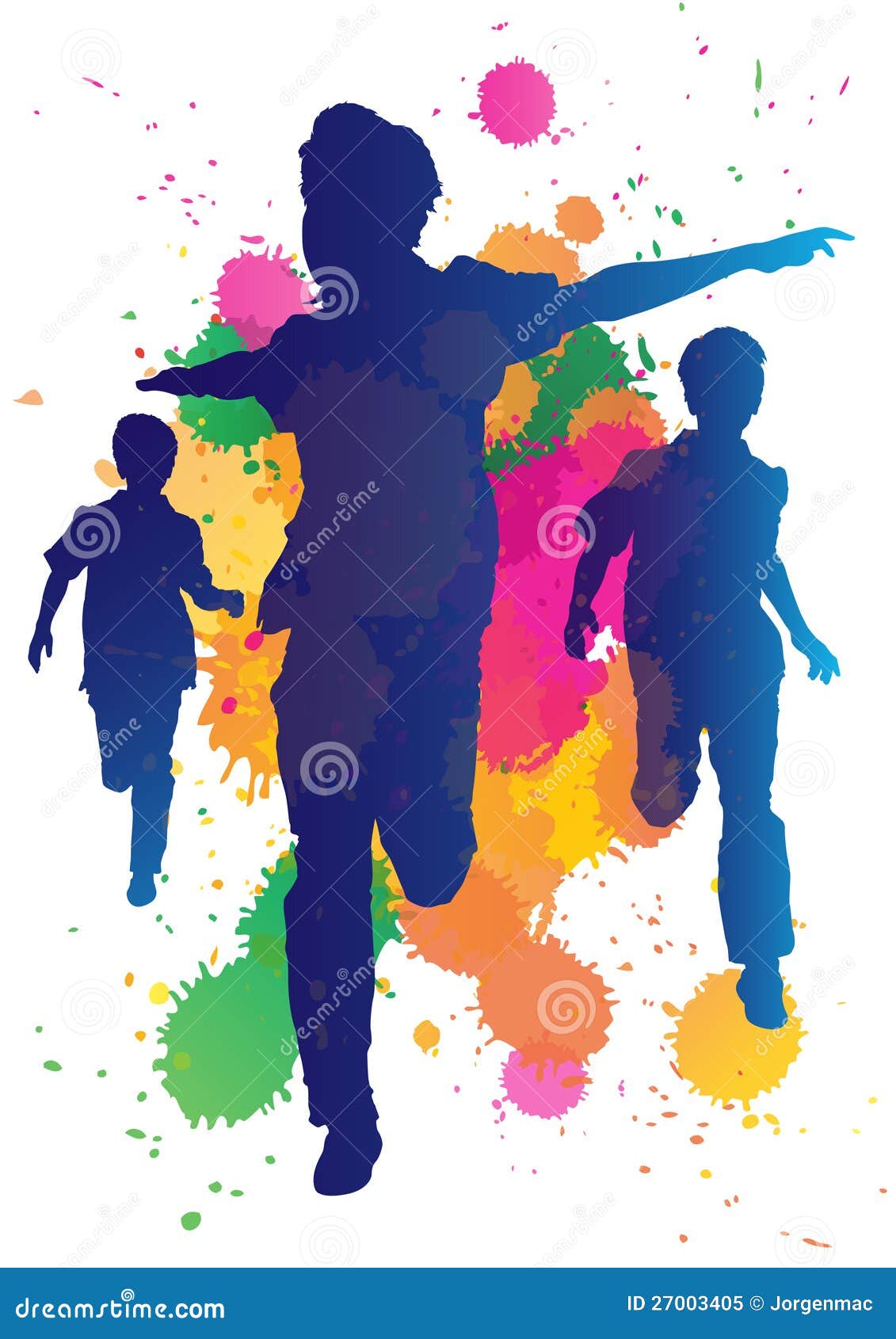 Two Boys Running And Screaming During Trick Or Treat In The City On ...