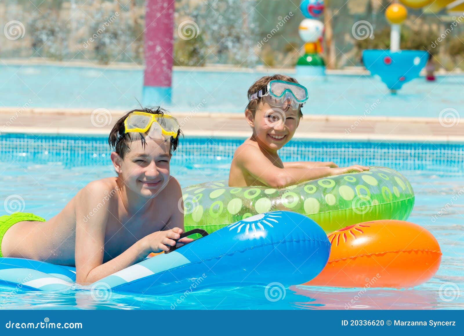 Young Boys in Swimming Pool Stock Photo - Image of kids, active: 20336620
