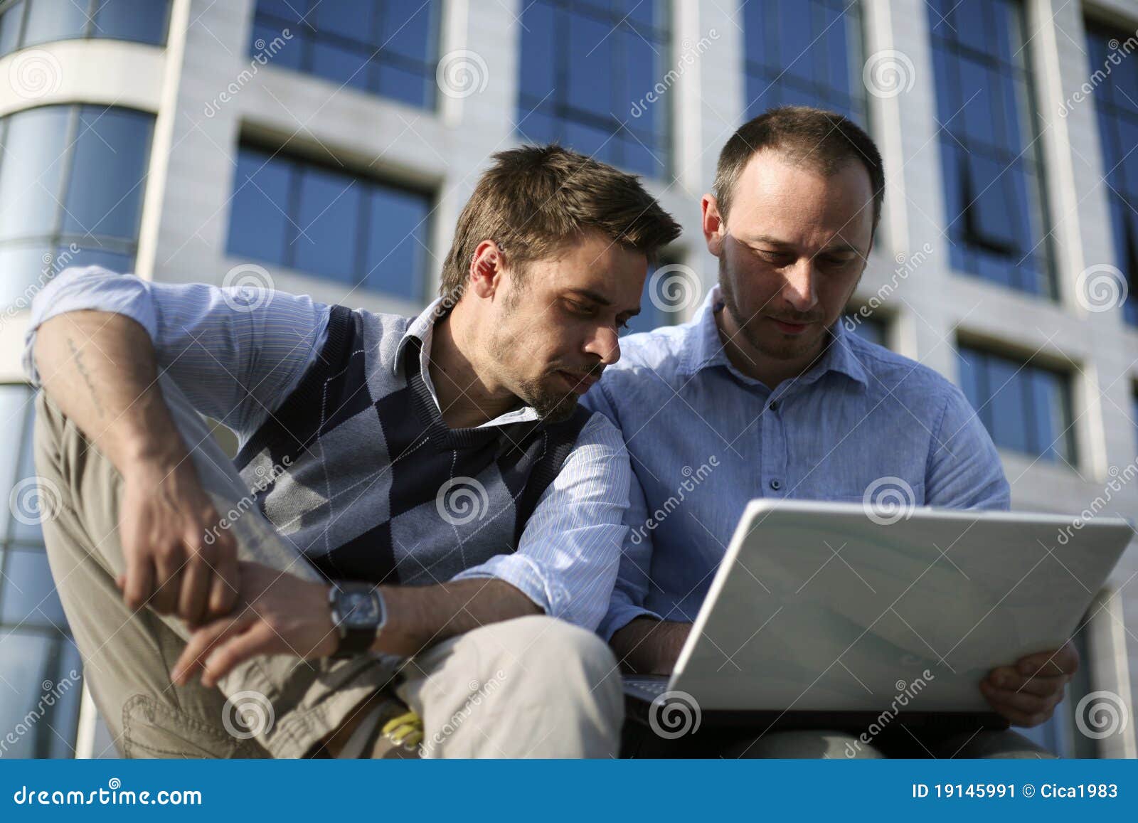 Young Boys Working on Laptop Stock Image - Image of businessmen ...