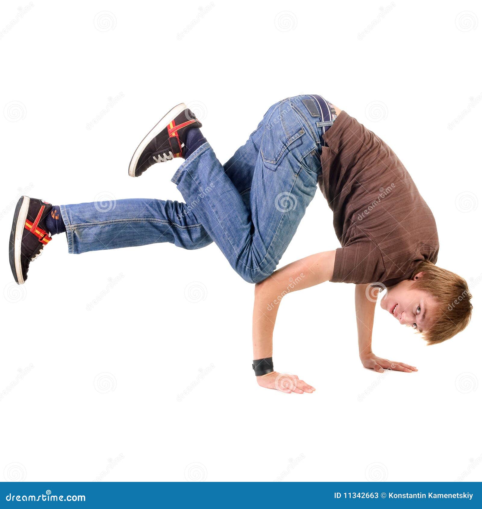 Young breakdancer posing. stock image. Image of handstand - 11342663