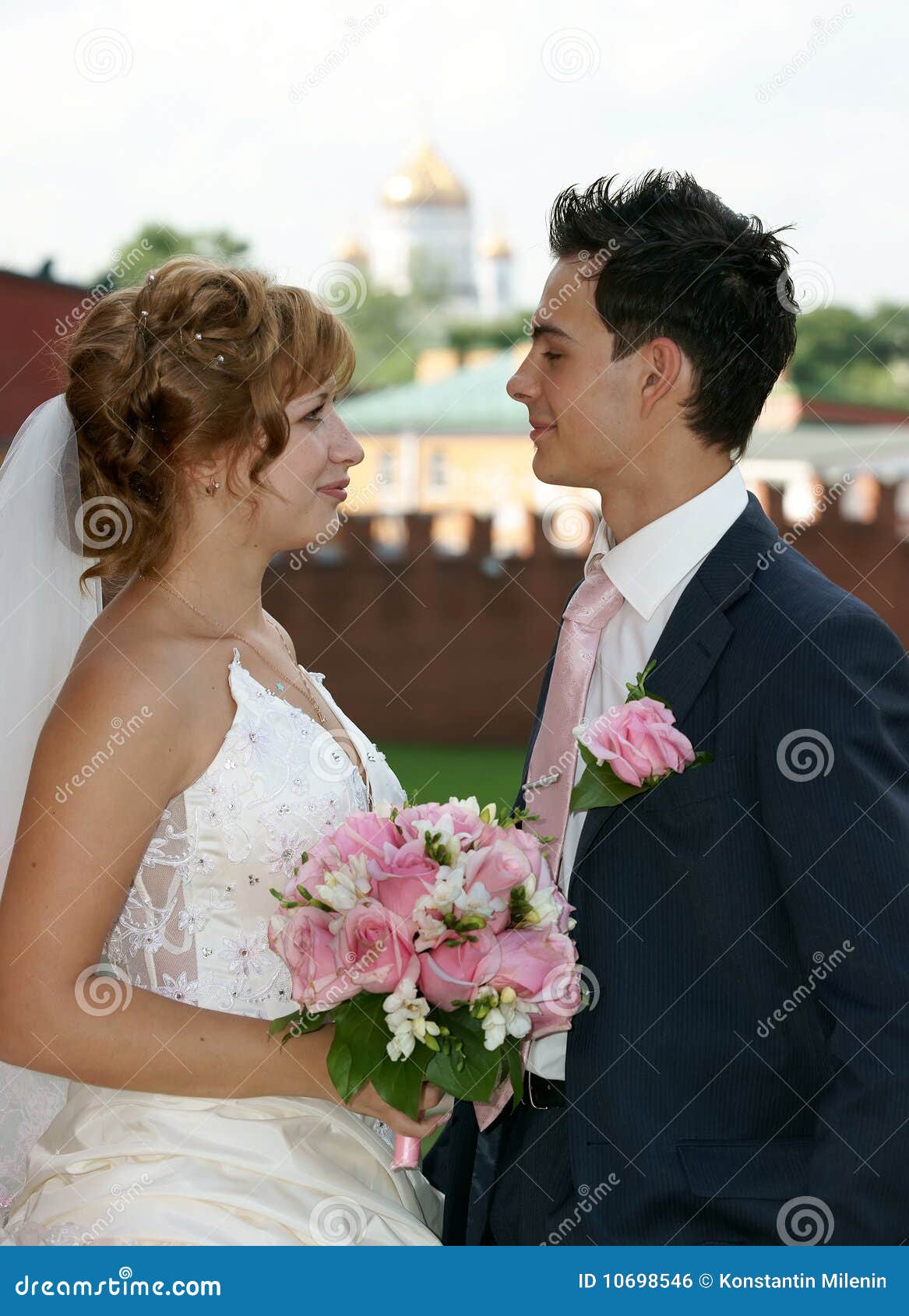 Young Bride and Groom stock photo. Image of wedding, elation - 10698546