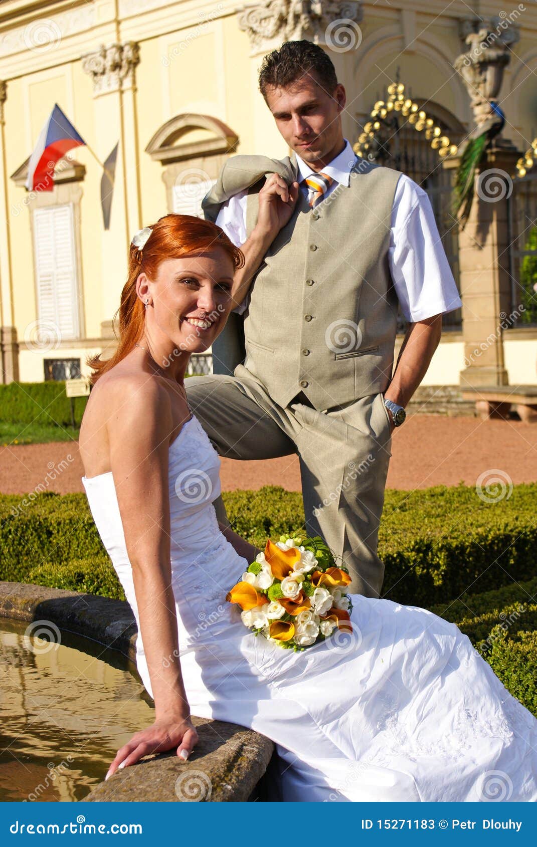Young bride and groom stock image. Image of nature, wedding - 15271183