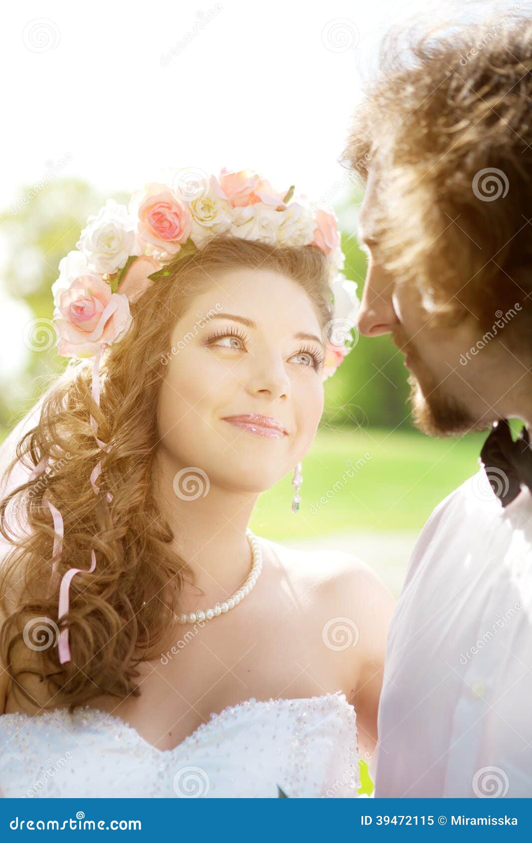 Young Bride and Groom in Love Stock Image - Image of adult, lifestyle ...