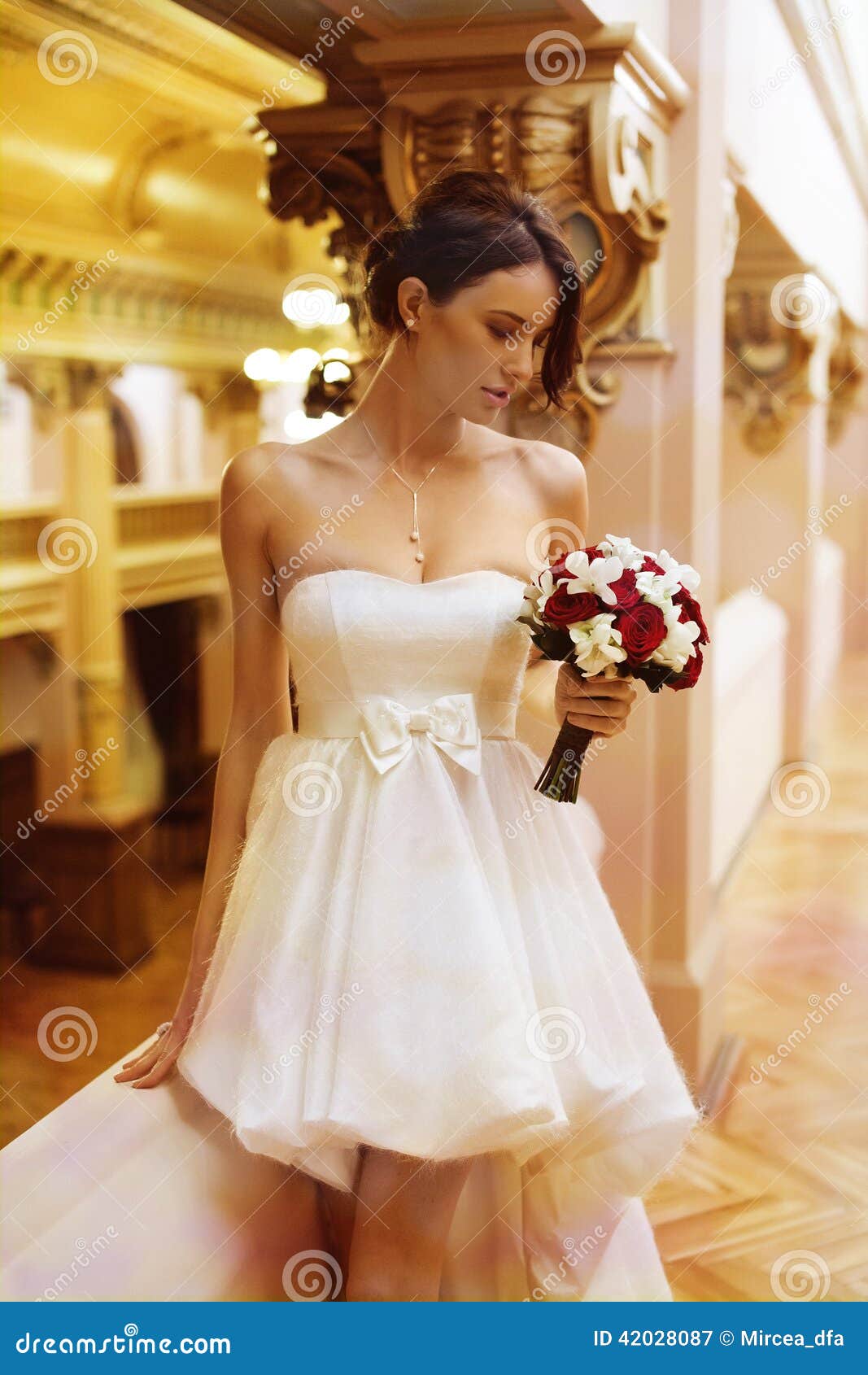 Young bride looking down stock image. Image of indoors - 42028087