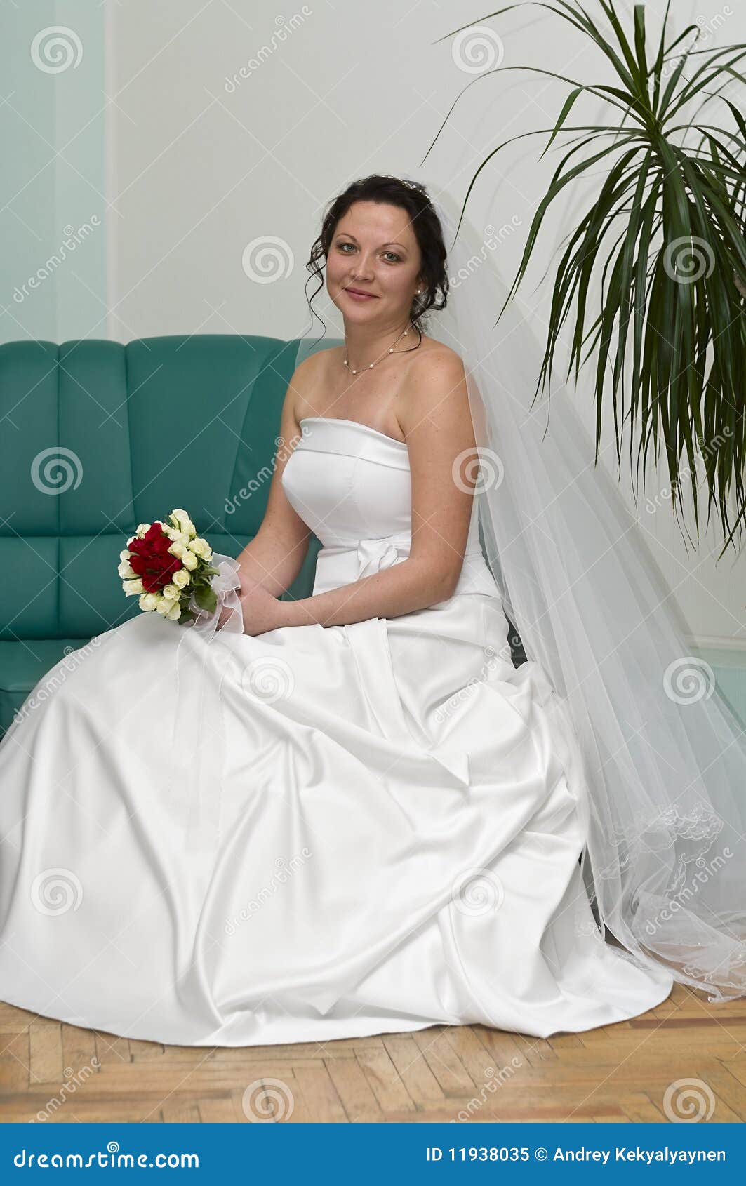 Young bride on sofa stock image. Image of ornate, caucasian - 11938035