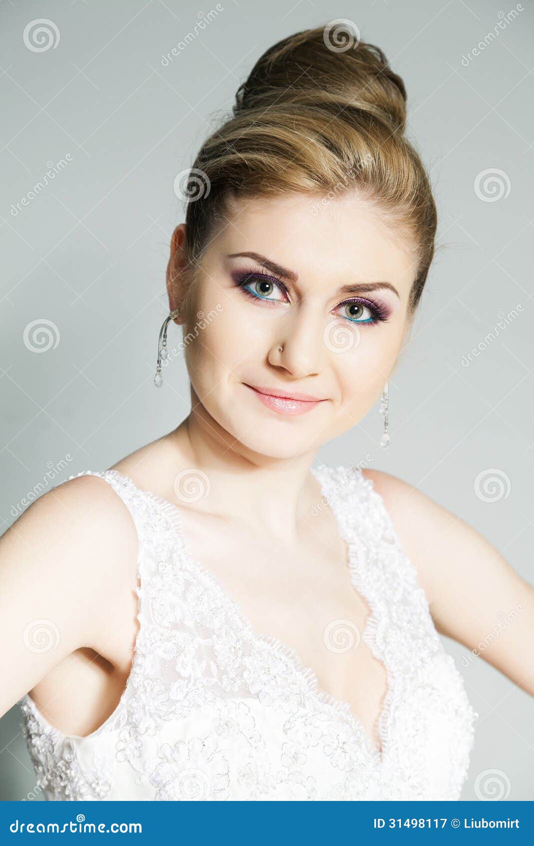 Young bride in studio stock image. Image of earrings - 31498117