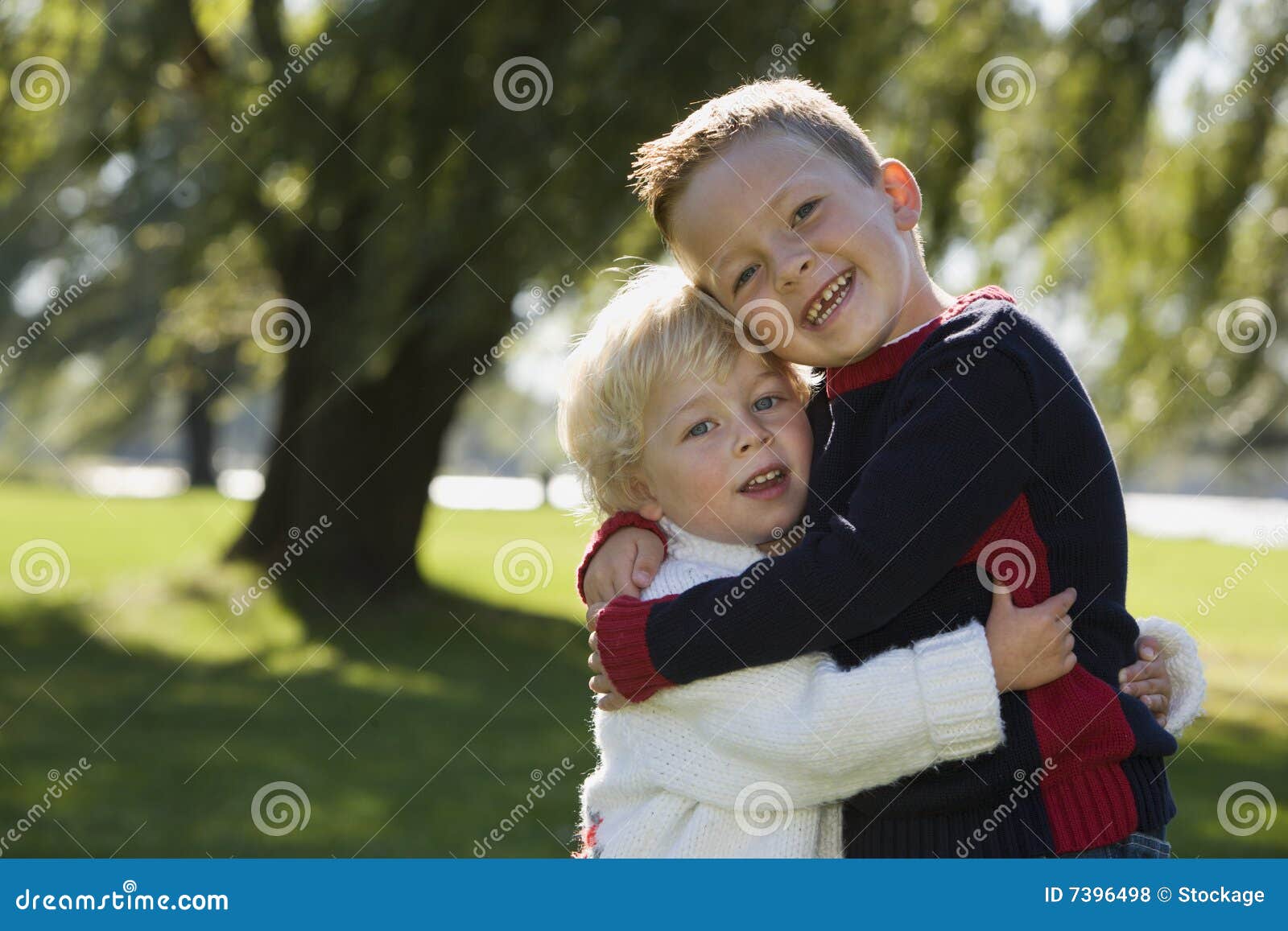 Young brothers hugging stock photo. Image of blond, family - 7396498