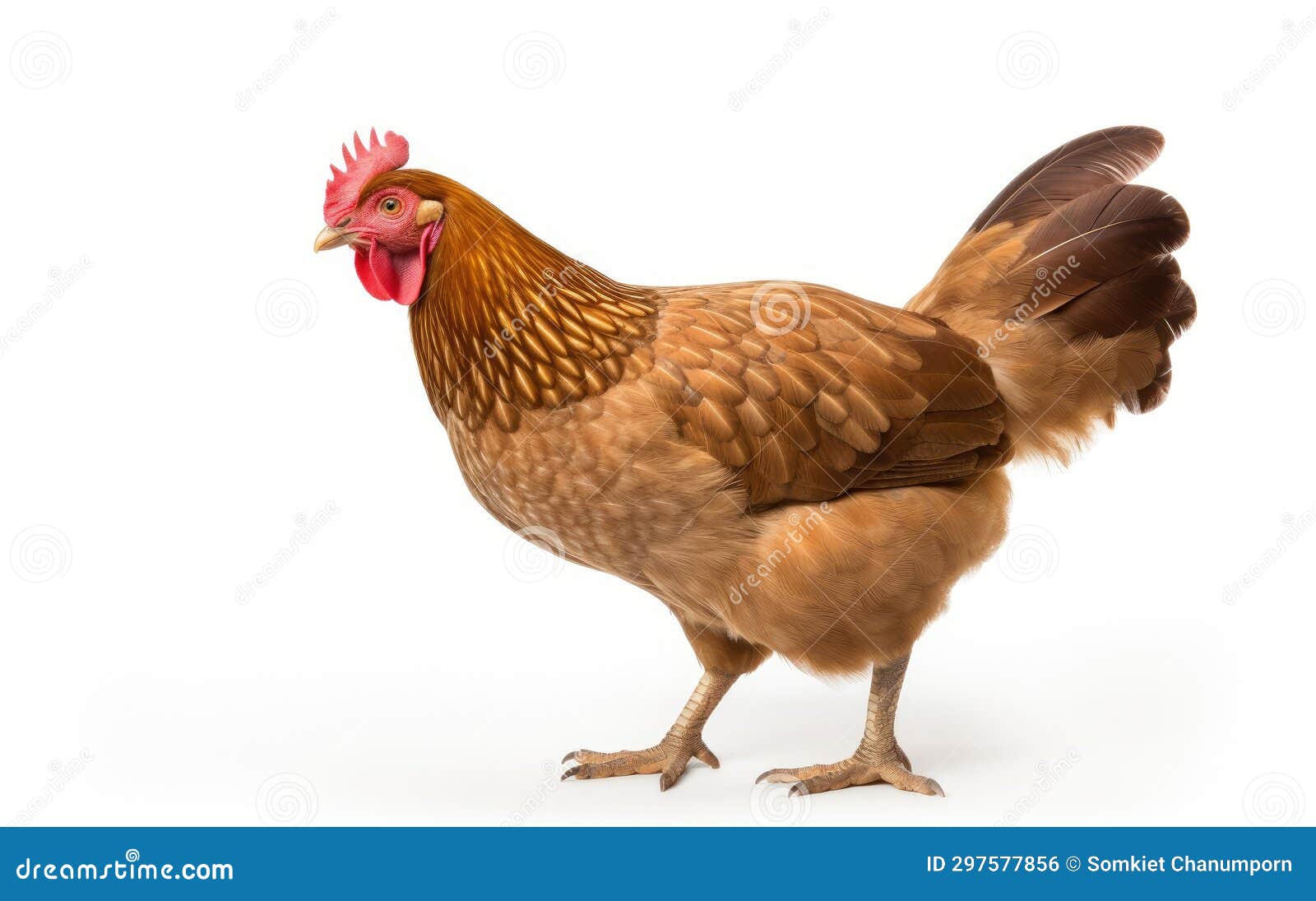 Young Brown Hen Isolated on a White Background Stock Illustration - Illustration of domestic ...