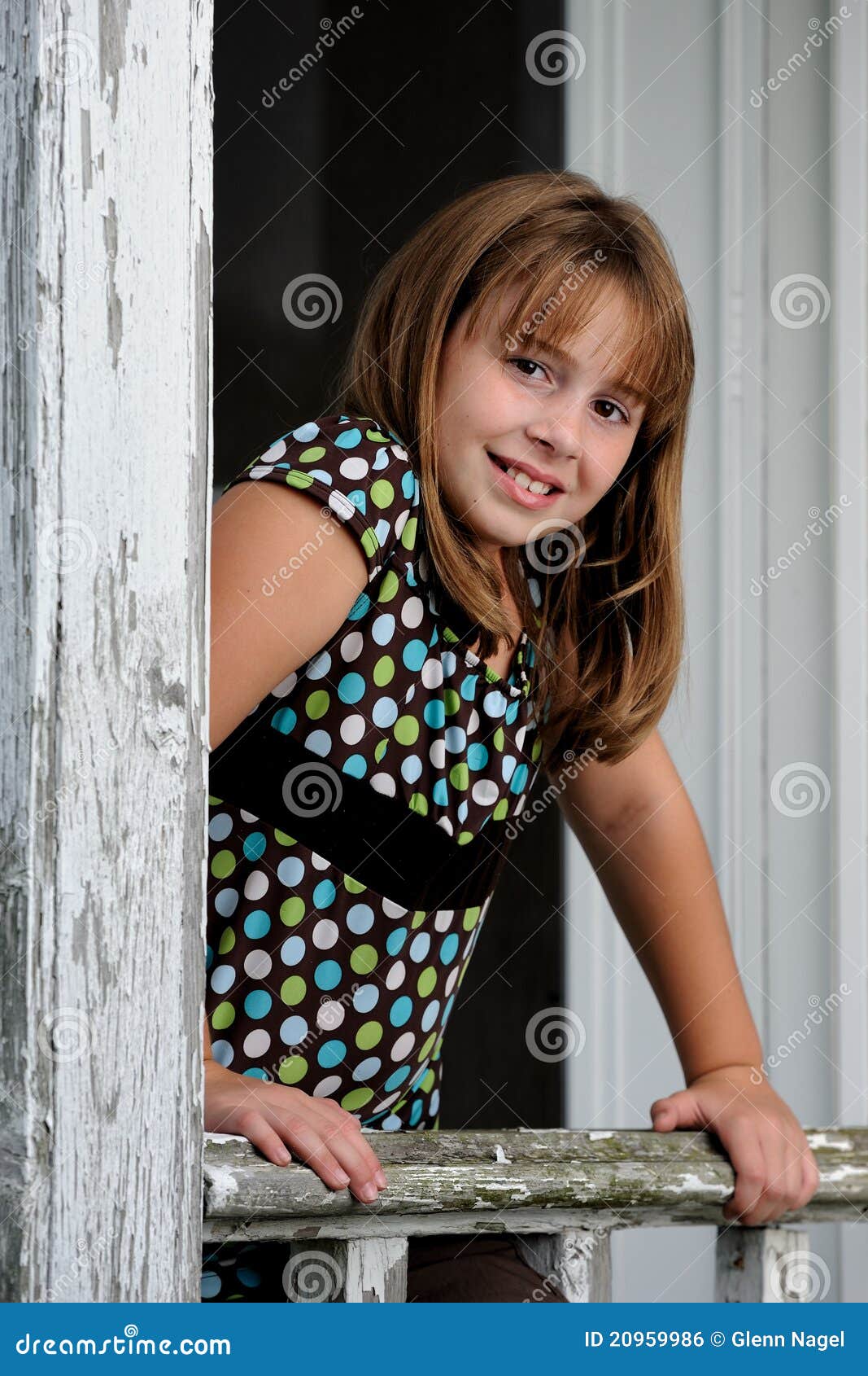Young Brunette Girl Leaning on Railing Stock Photo - Image of brunette ... Young Brunette Girl Leaning on Railing Stock Photo - Image of brunette ...