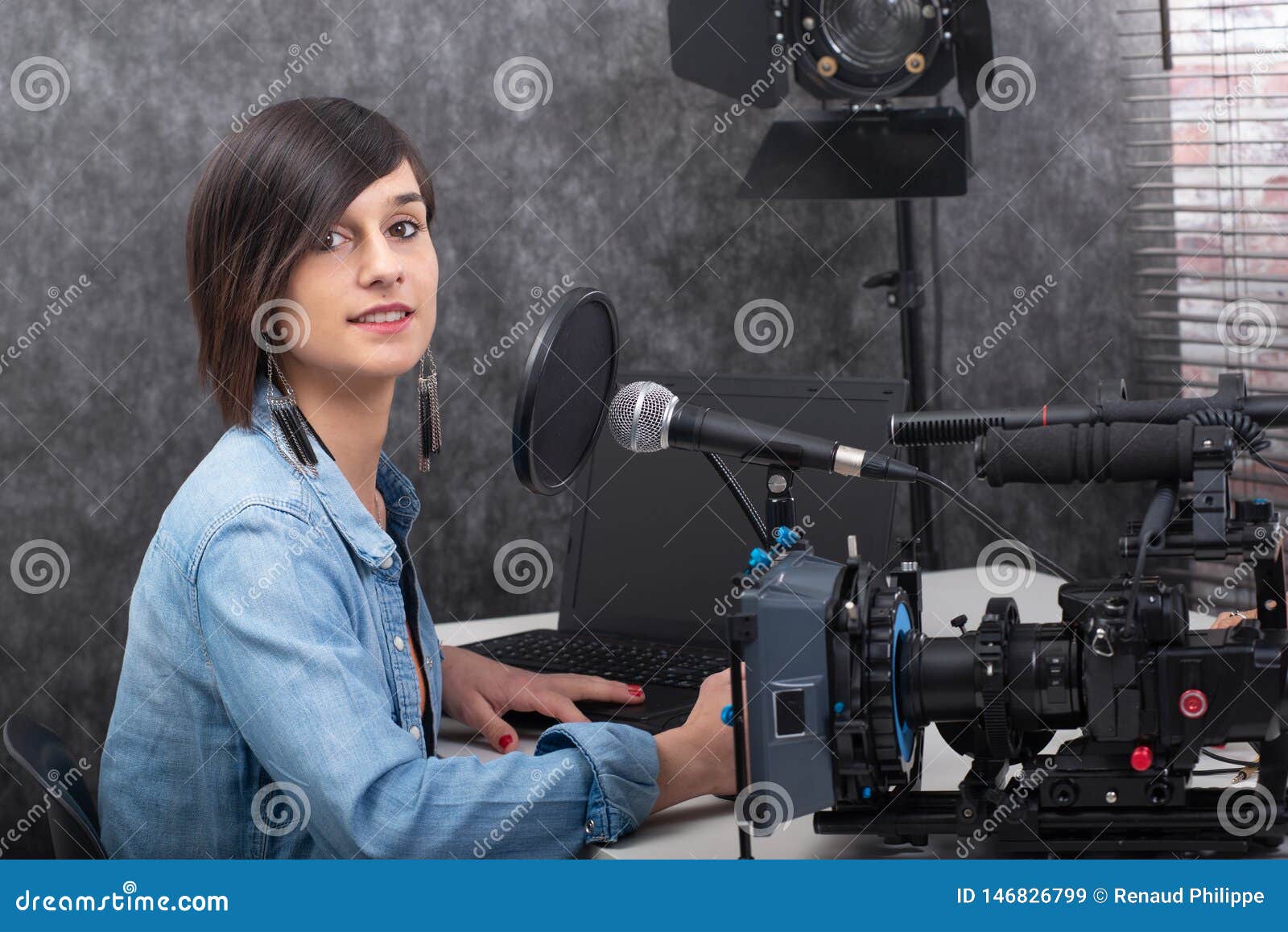 Young Woman Video Editor Working in Studio Stock Image - Image of ... Young Woman Video Editor Working in Studio Stock Image - Image of ...