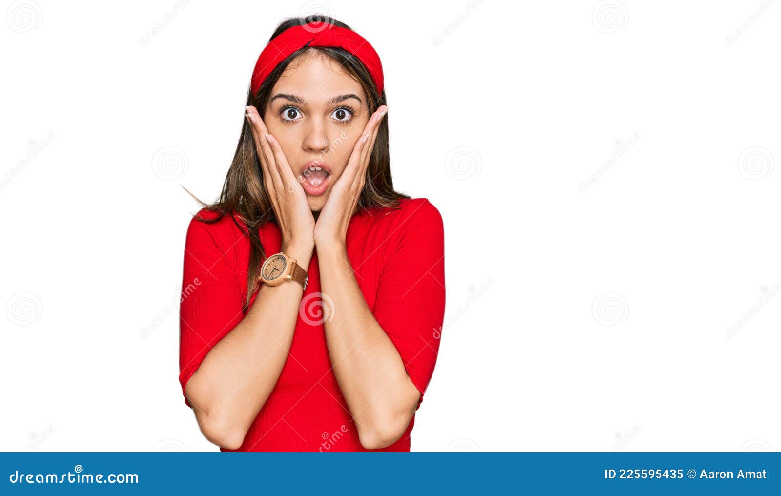 Young Brunette Woman Wearing Casual Clothes Afraid And Shocked