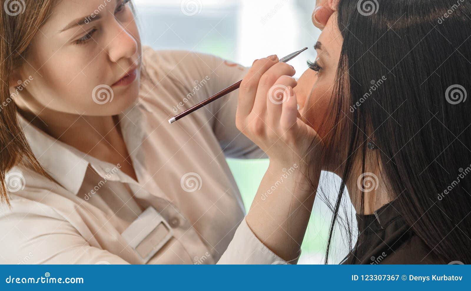 Visagist Applying Makeup Stock Image Image Of Apply 123307367