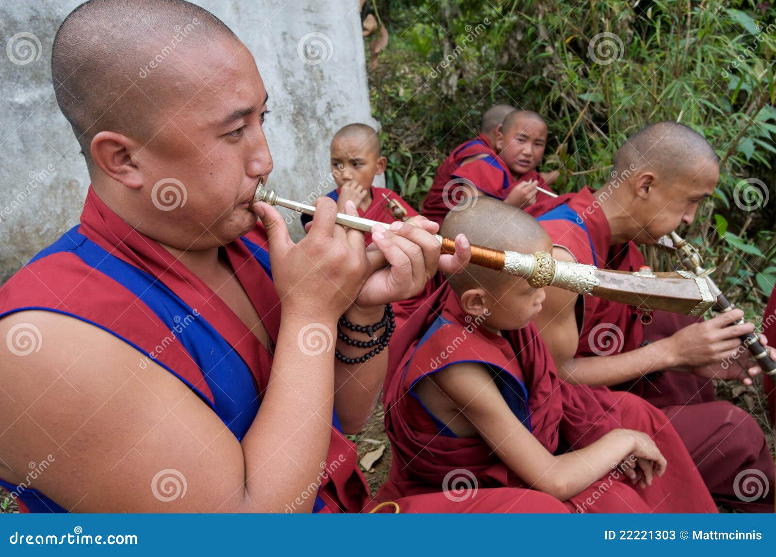 Young Buddhist Monks Playing Horns Editorial Photo | CartoonDealer.com ...