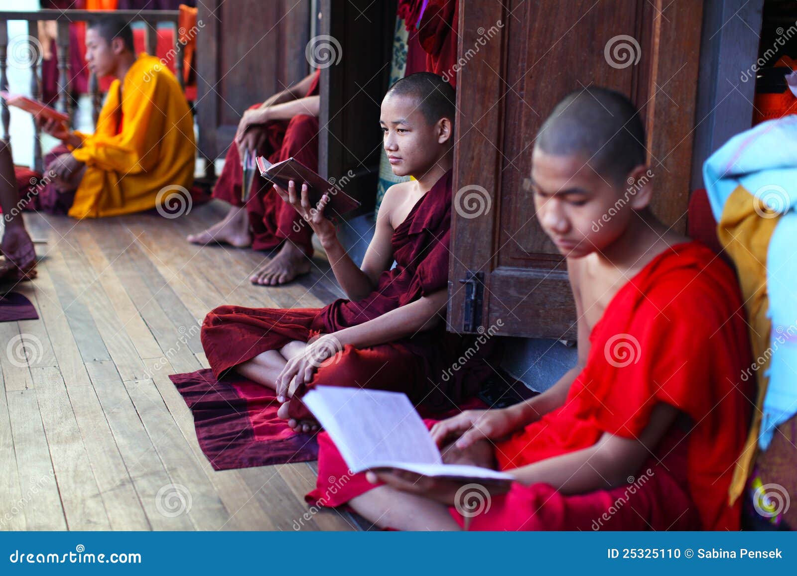 Young Buddhist Monks Studying at the Monastery in Editorial Image ...