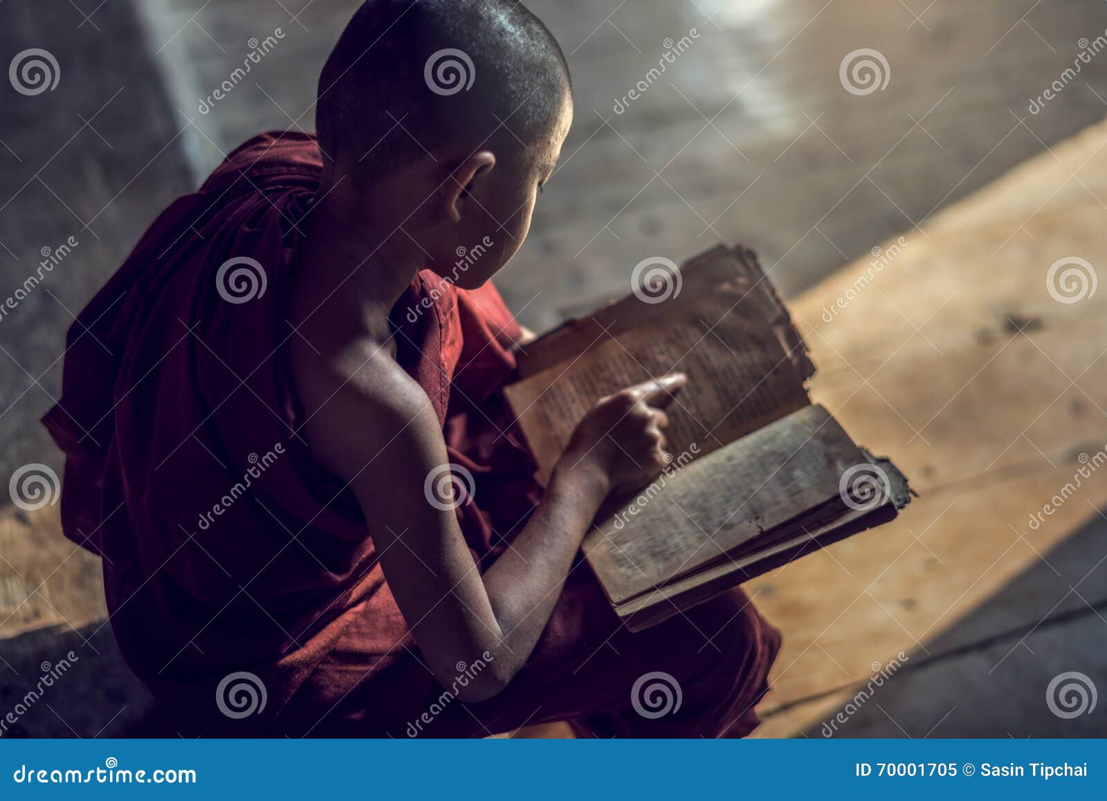 A Buddhist Reading Ancient Scrolls In Sarnath Where Gautama Buddha ...