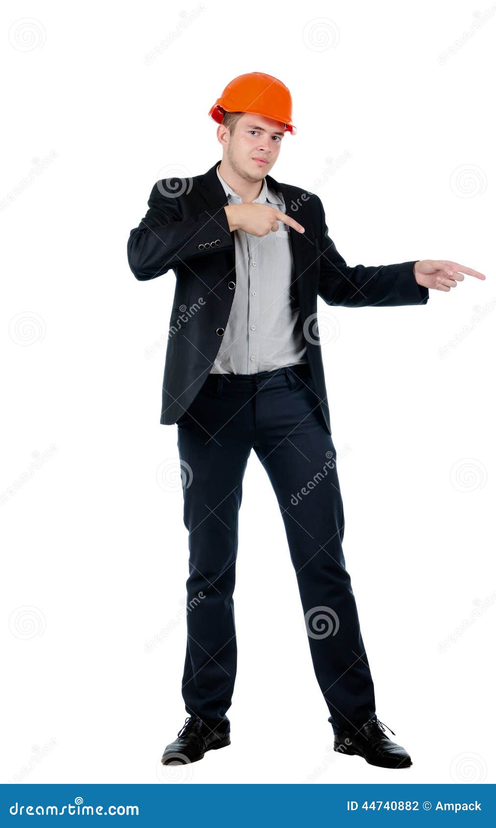 Young Builder, Architect or Engineer Pointing Stock Photo - Image of ...