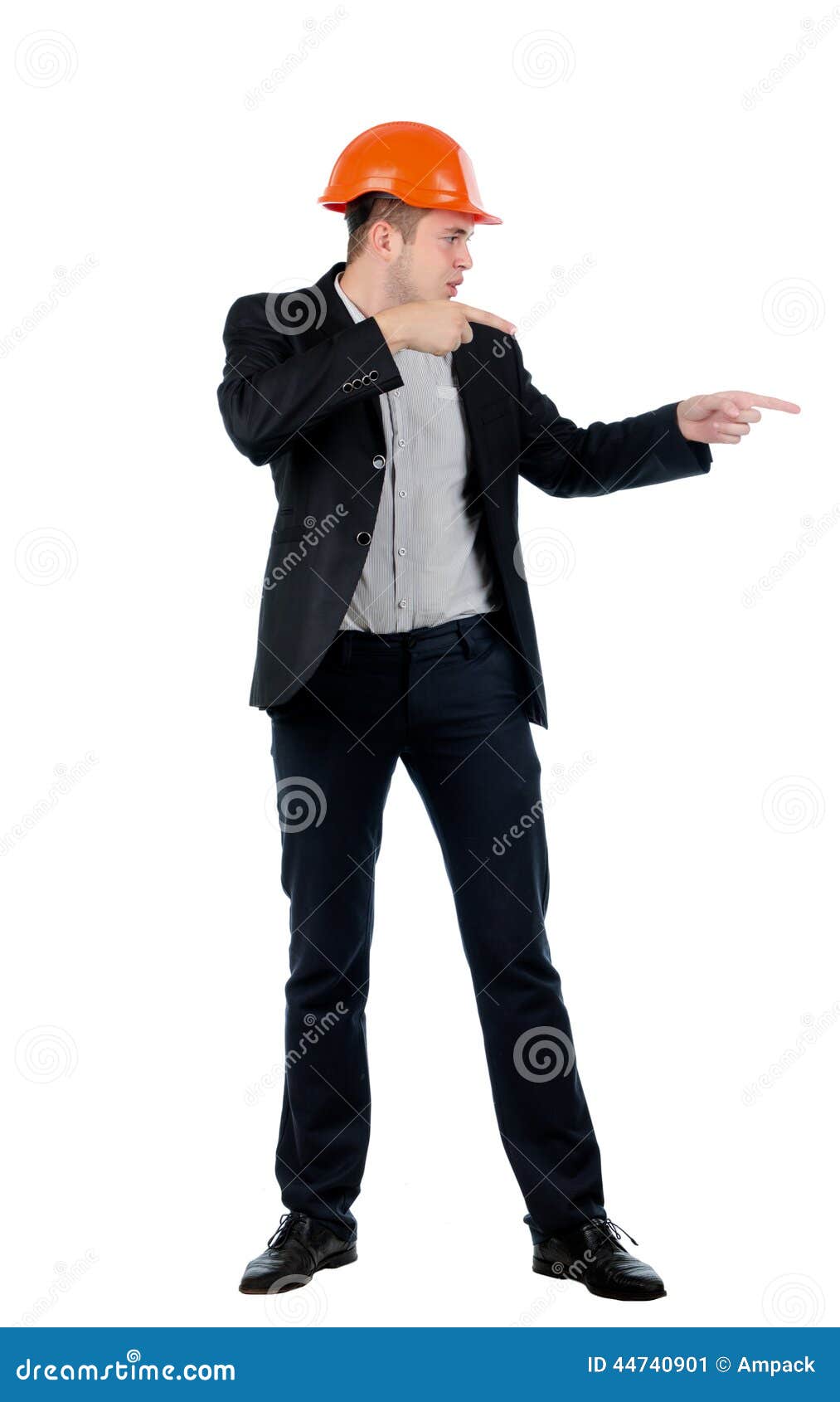 Young Builder, Architect or Engineer Pointing Stock Image - Image of ...