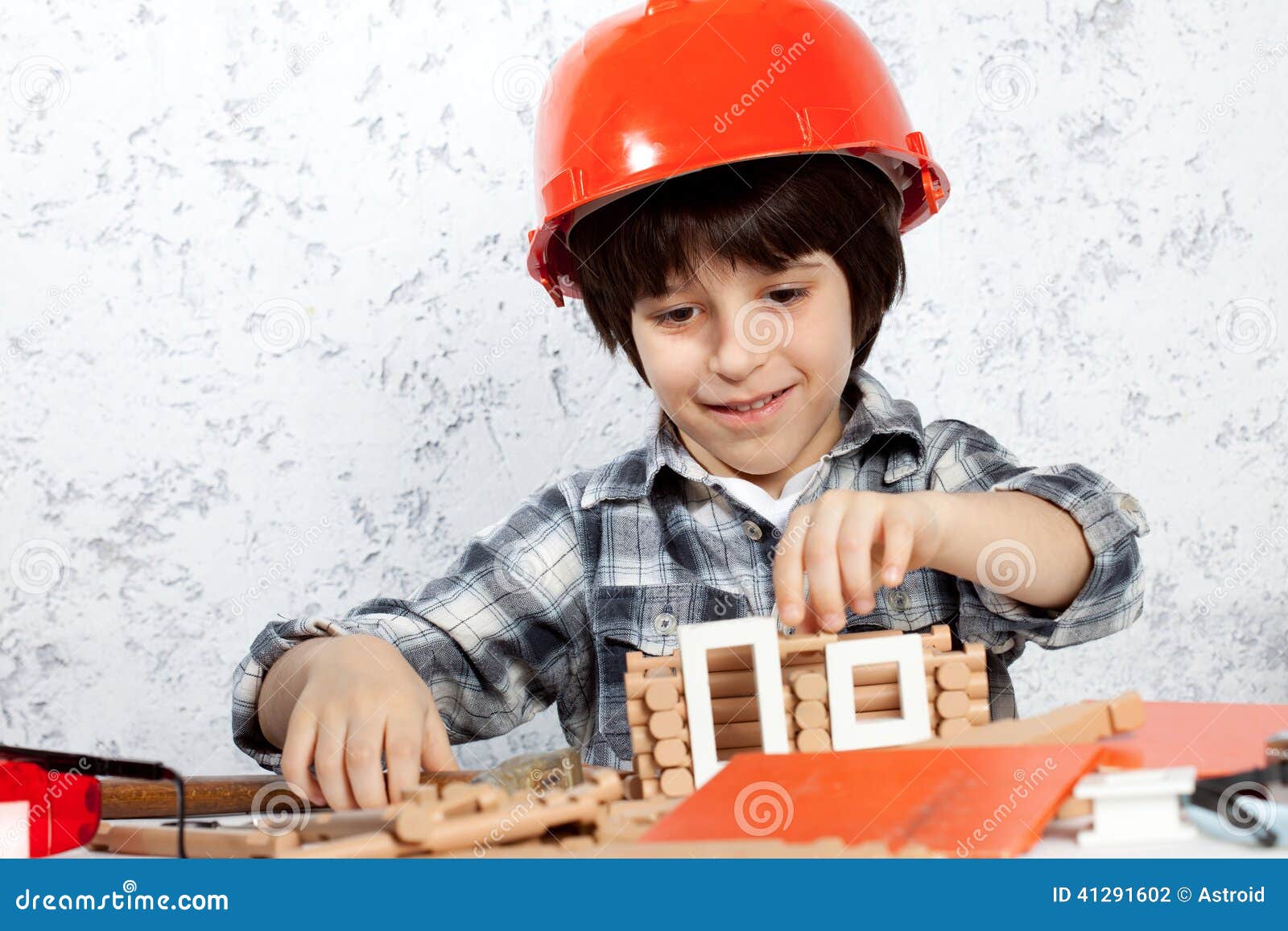 Young builder stock photo. Image of happiness, male, orange - 41291602