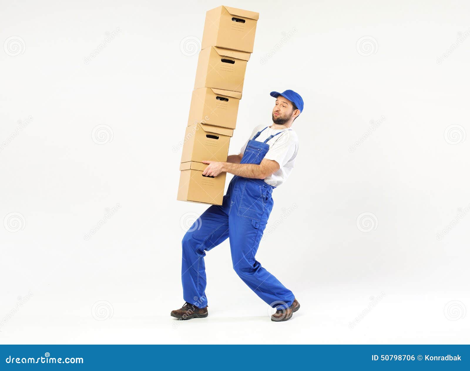 Young Builder Carrying a Few Boxes Stock Photo - Image of engineer ...