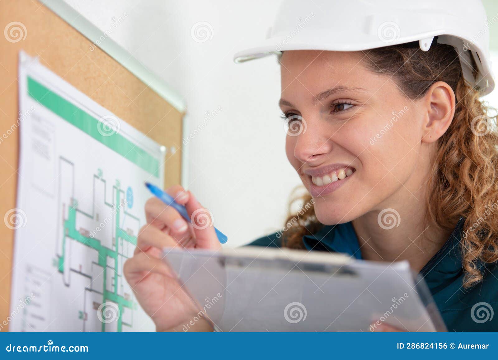 Young Building Inspector Checking Construction Structure Stock Photo ...