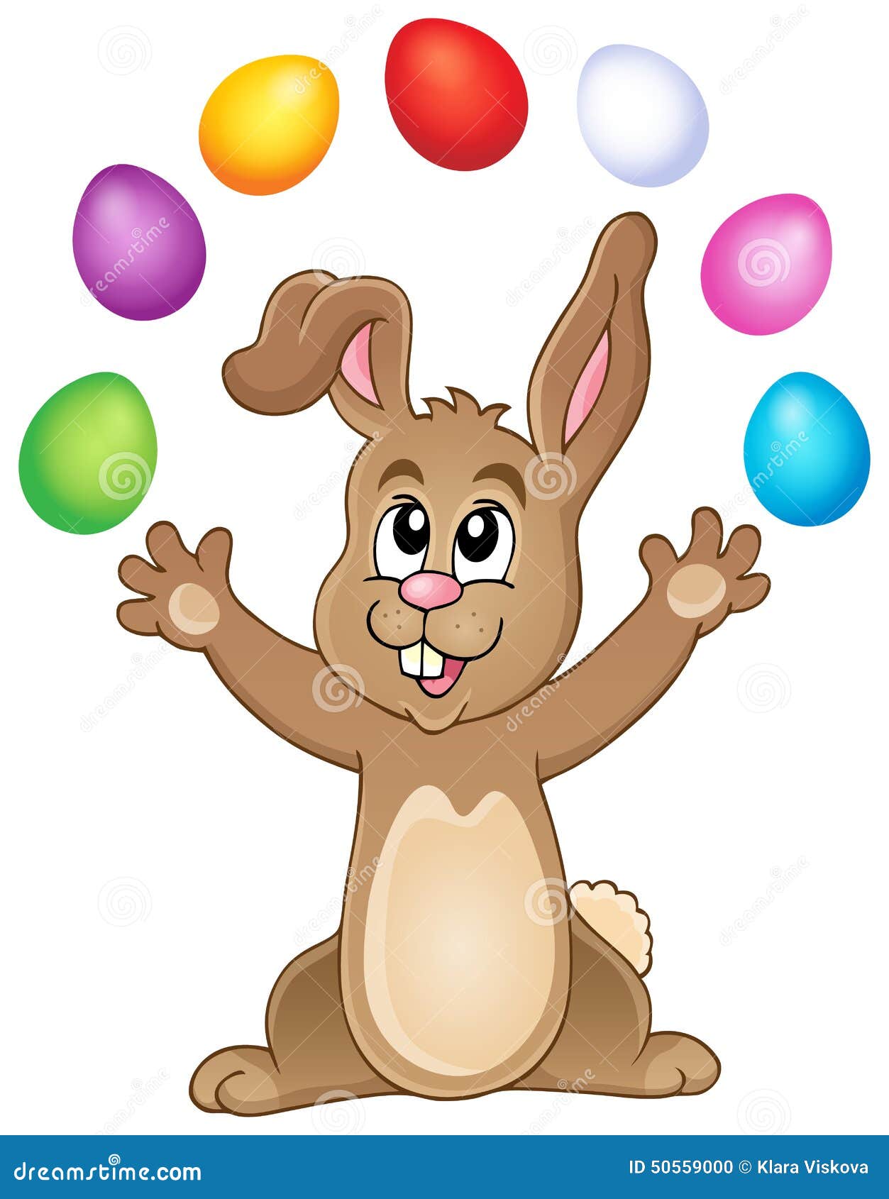 Young Bunny with Easter Eggs Theme 3 Stock Vector - Illustration of ...