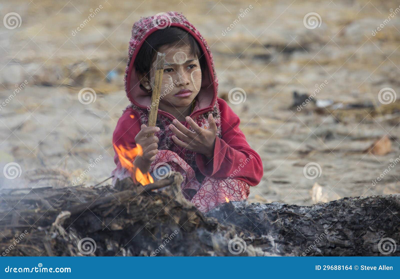 Young Burmese Child Burning Rubbish - Myanmar Editorial Stock Image ...