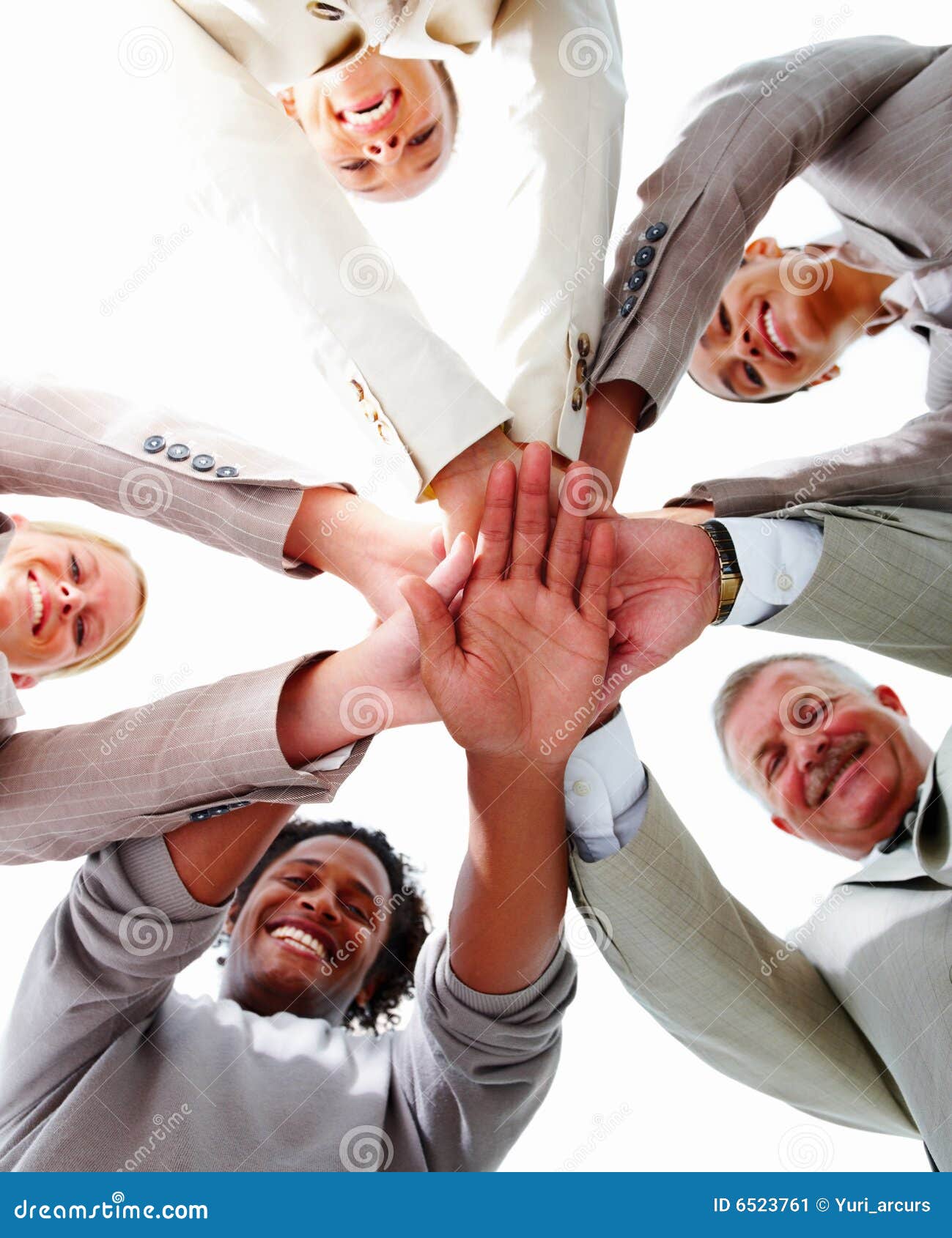 Young Business Colleagues Showing Unity Stock Image - Image of female ...
