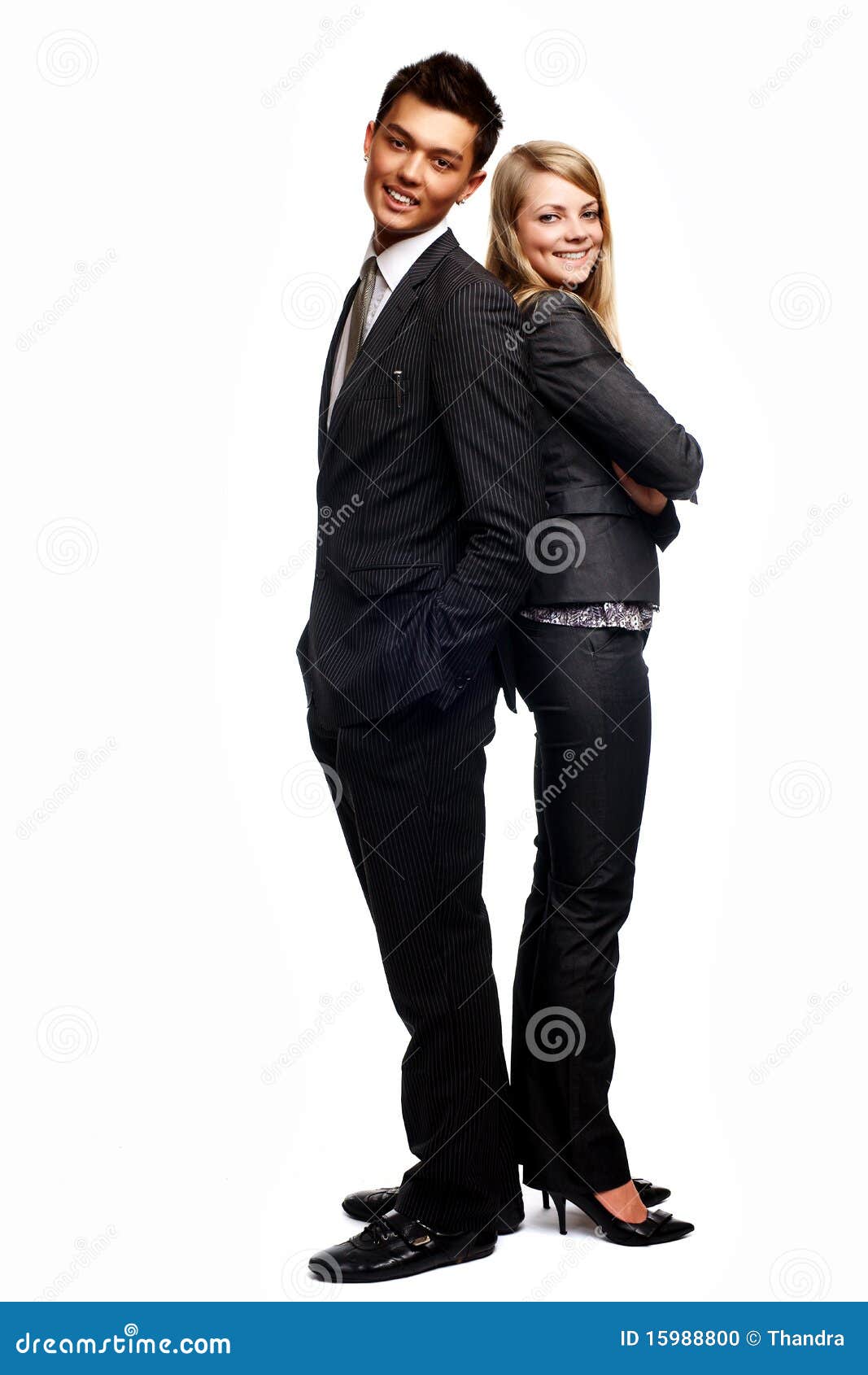Young business couple stock photo. Image of expression - 15988800