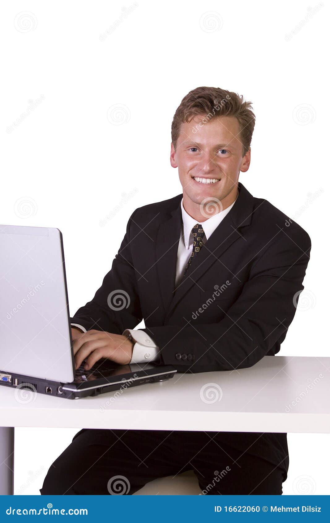 Young Business Entrepreneur Working on Laptop Stock Photo - Image of ...