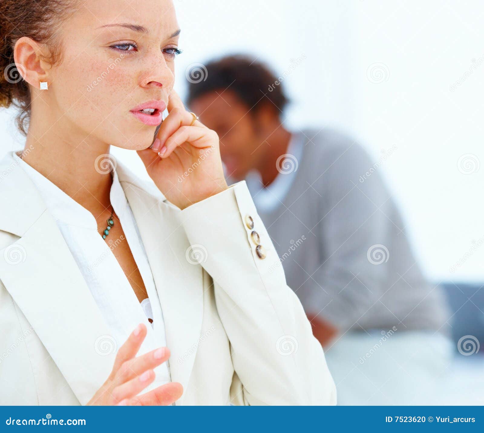 Young Business Female Having Phone Conversation Stock Photo - Image of ...