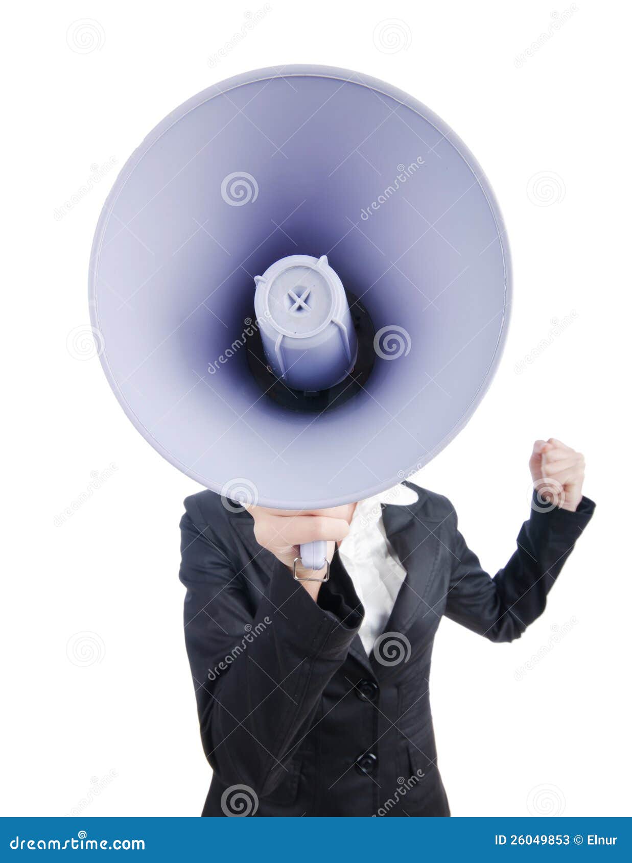 Young Business Lady with Loudspeaker Stock Image - Image of loud ...