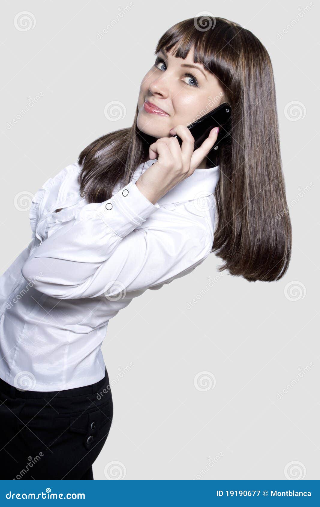 Young Business Lady with Phone Stock Image - Image of girl, person ...